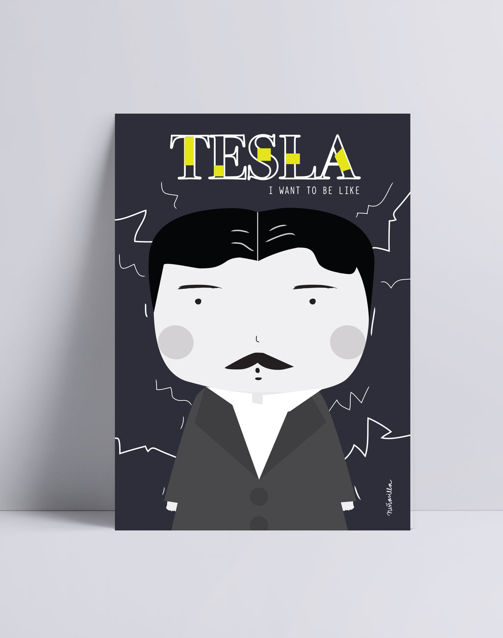 Nikola Tesla - Art Poster | Little World by Ninasilla – ninalittleworld